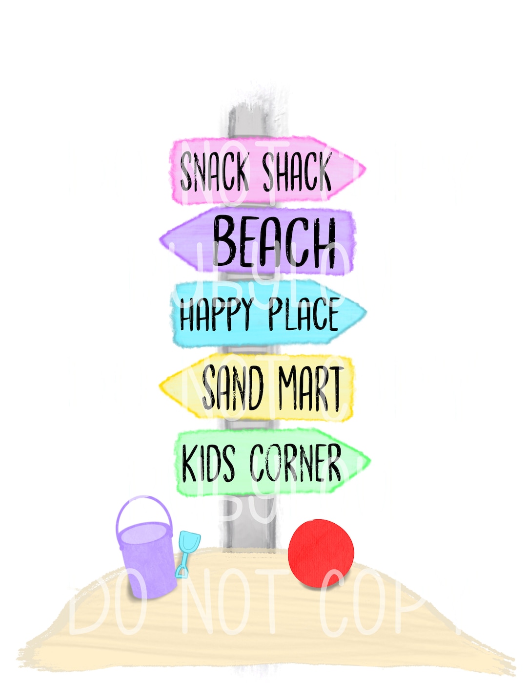 Beach Signs Beach Digital Design Hand Drawn Digital Download ...
