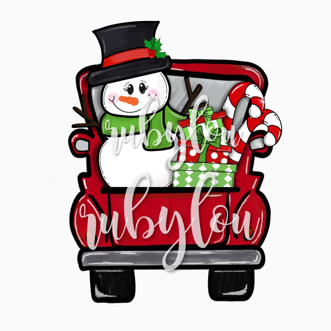 Snowman Christmas Truck | Digital Download || Vintage Trucki Printable ...
