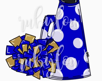 Cheerleader Megaphone Clip Art MANY COLORS Royal Blue Yellow - Etsy
