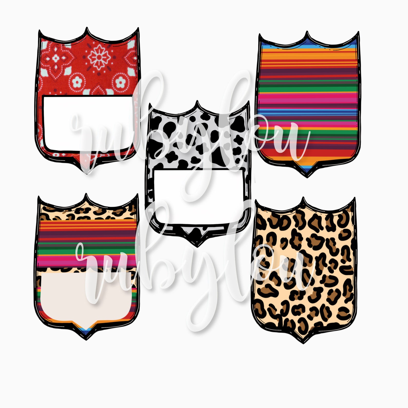 Rodeo Back Numbers Number Tag BUNDLE | Serape Leopard Cow | Digital ...