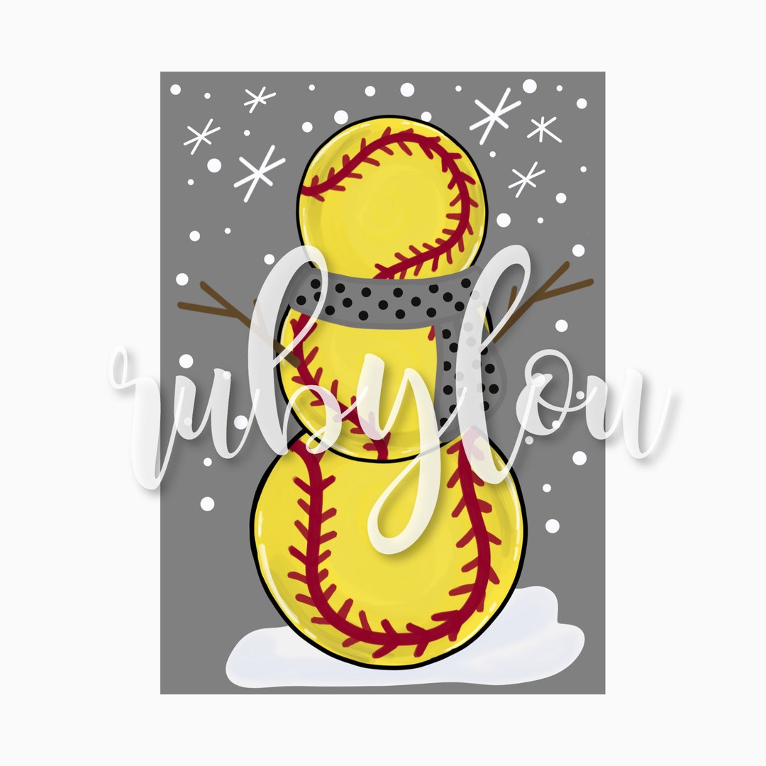 SOFTBALL Snowman | Digital Download | Sublimation Design Hand Drawni ...