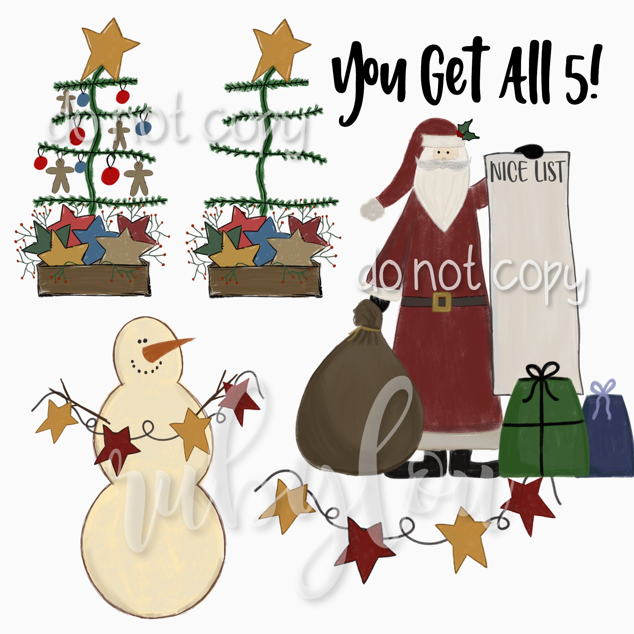 Primitive Christmas Clipart