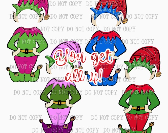 Elf Face-blank BUNDLE Add Your Photo | Digital Download || Sublimation ...