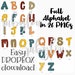 Fall Doodle Letters Full ALPHABET PNG BUNDLE | Alpha Pack Digital ...