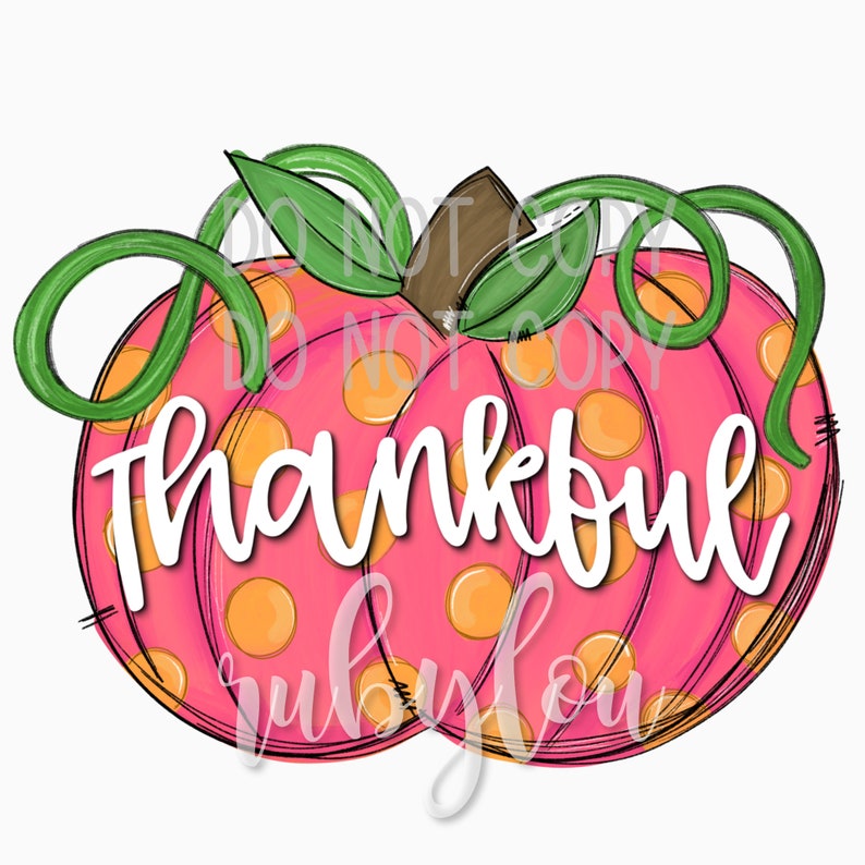 Thankful Pink Pumpkin Digital Download Sublimation Design - Etsy