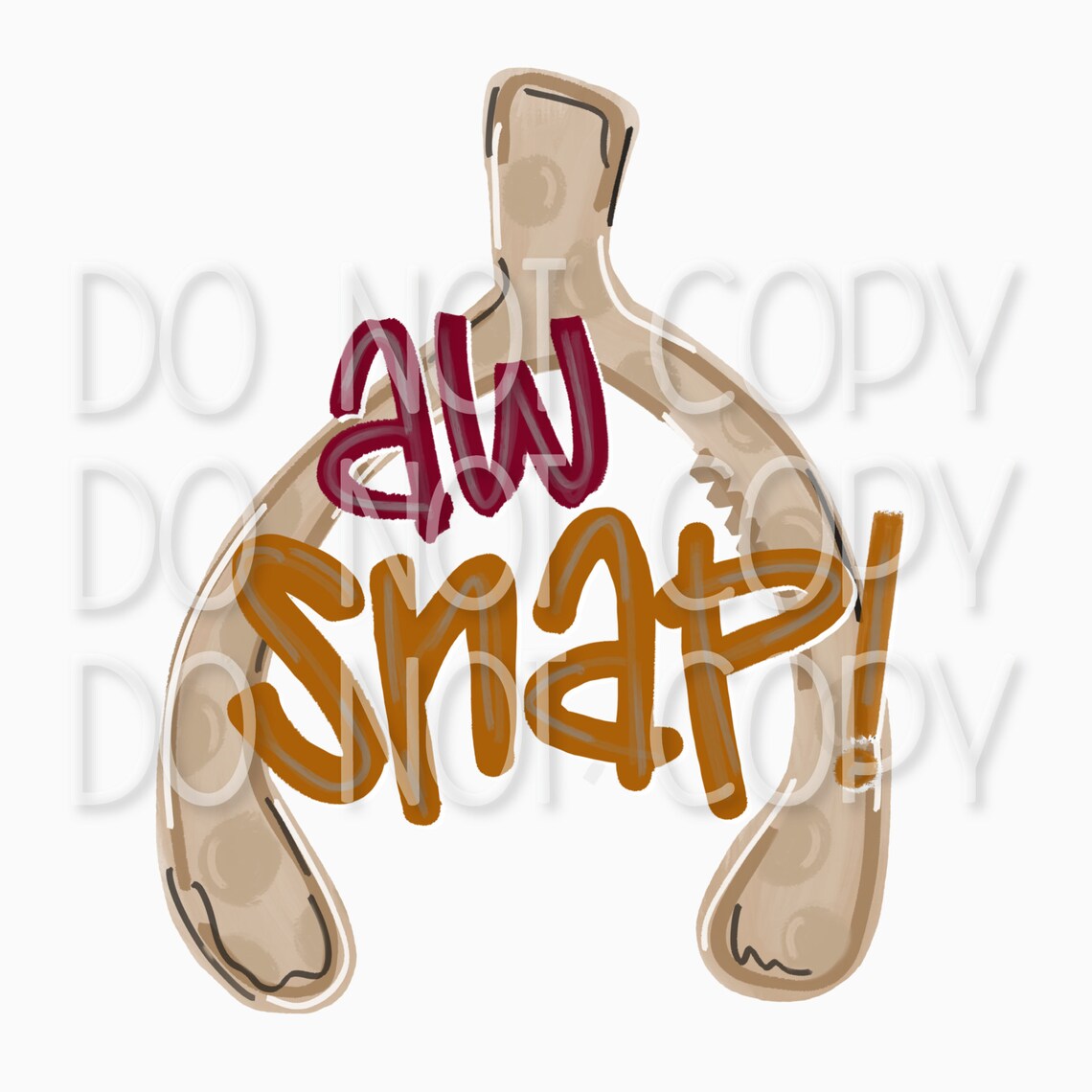 Aw Snap Wishbone Doodle Thanksgiving Digital Download - Etsy