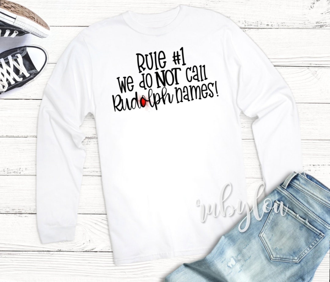 North Pole Rules | Don’t Call Rudolph Names! | Digital Download | Hand ...