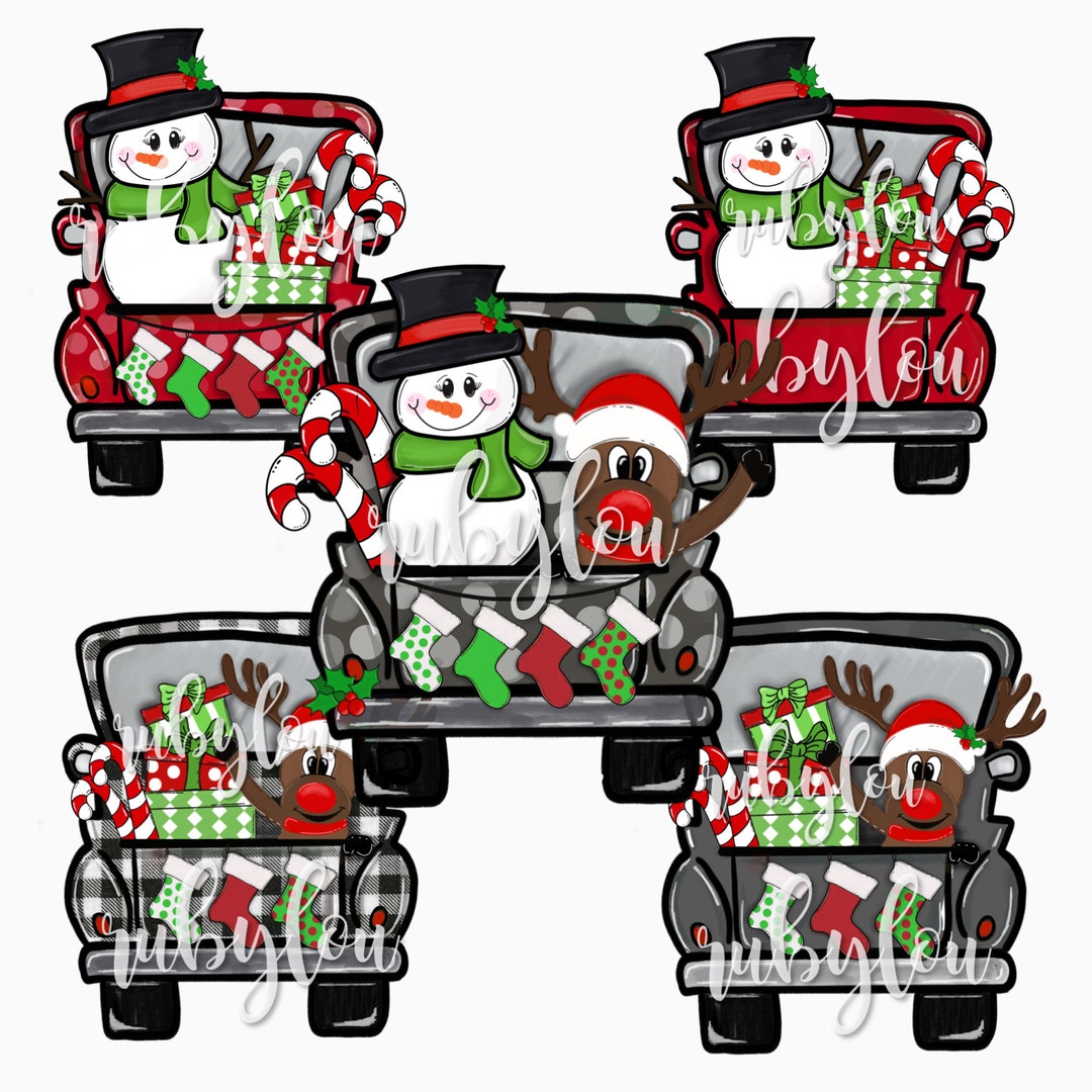 Christmas Truck BUNDLE | 5 Trucks! | Digital Download || Vintage Trucki ...