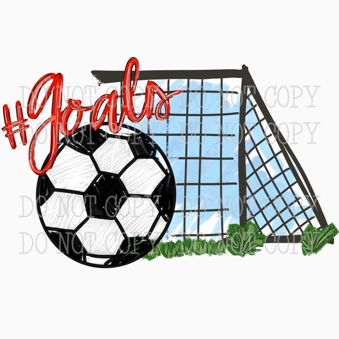 Soccer Net Goals Hand Drawn Digital Download | Sublimation Designi ...