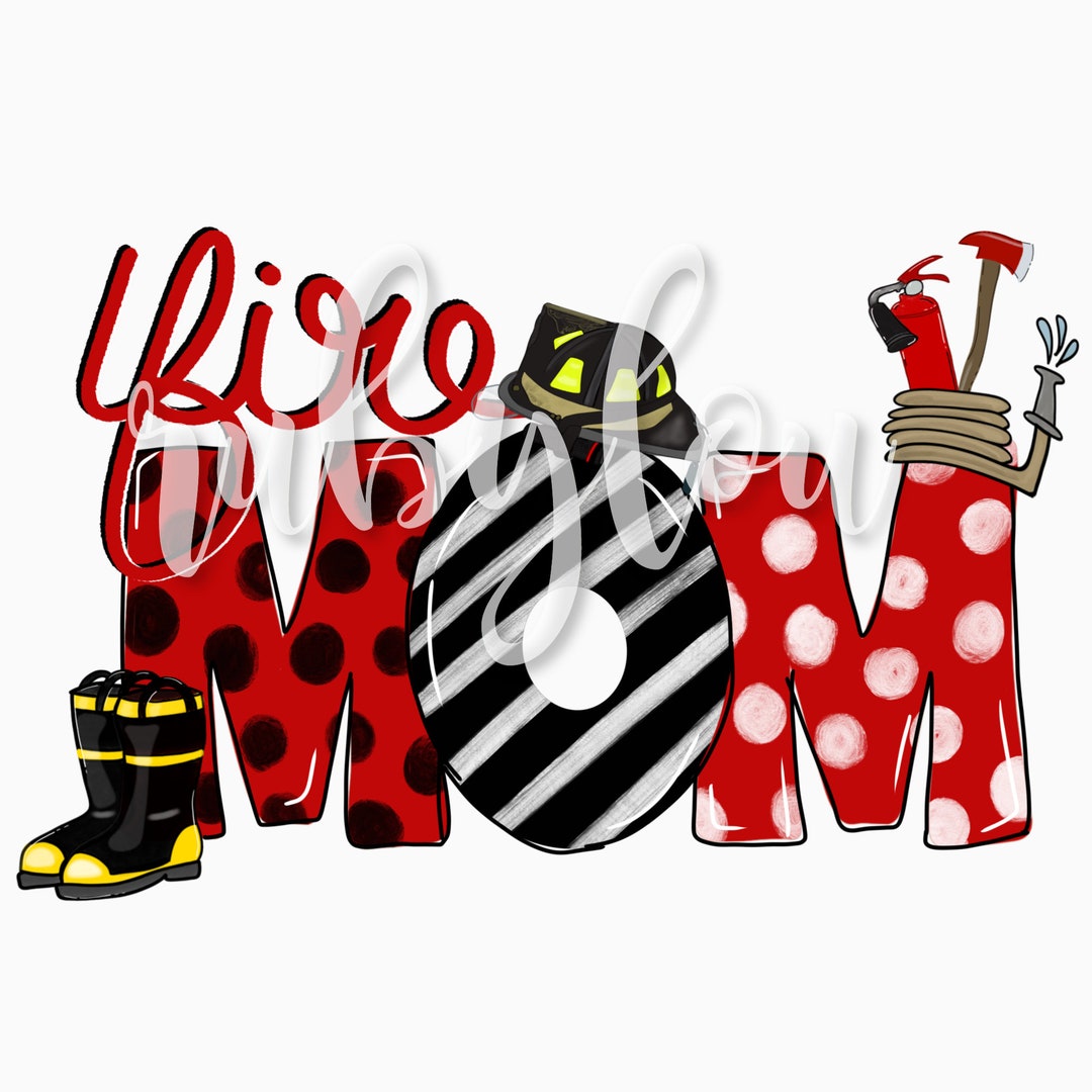 FIRE MOM | Doodle Firefighter Drawing | Digital Download || Printable ...