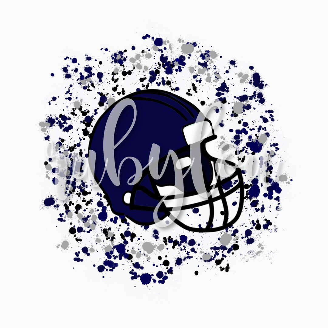 Paint Splatter Football Helmet Navy Blue | Splatters | Bleached Shirts ...