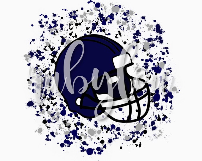 Paint Splatter Football Helmet Navy Blue Splatters - Etsy