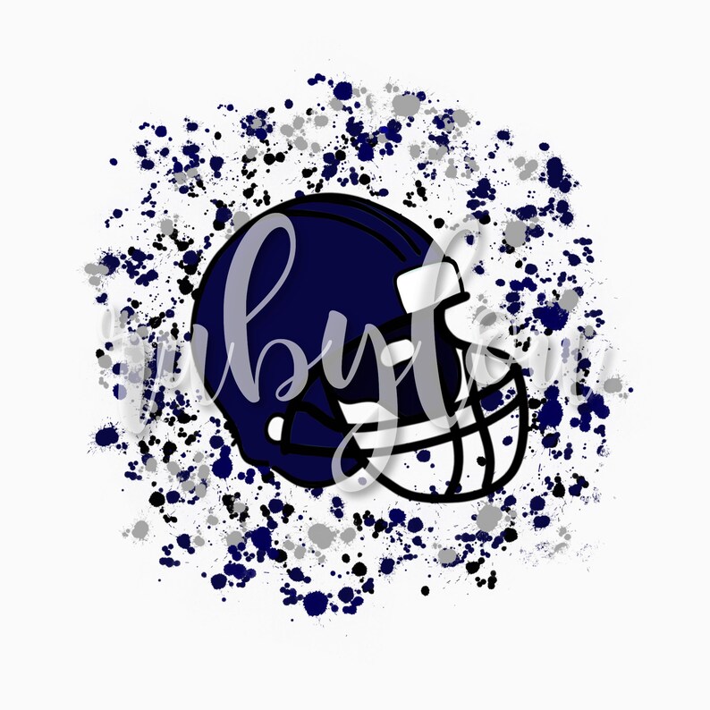 Paint Splatter Football Helmet Navy Blue Splatters - Etsy
