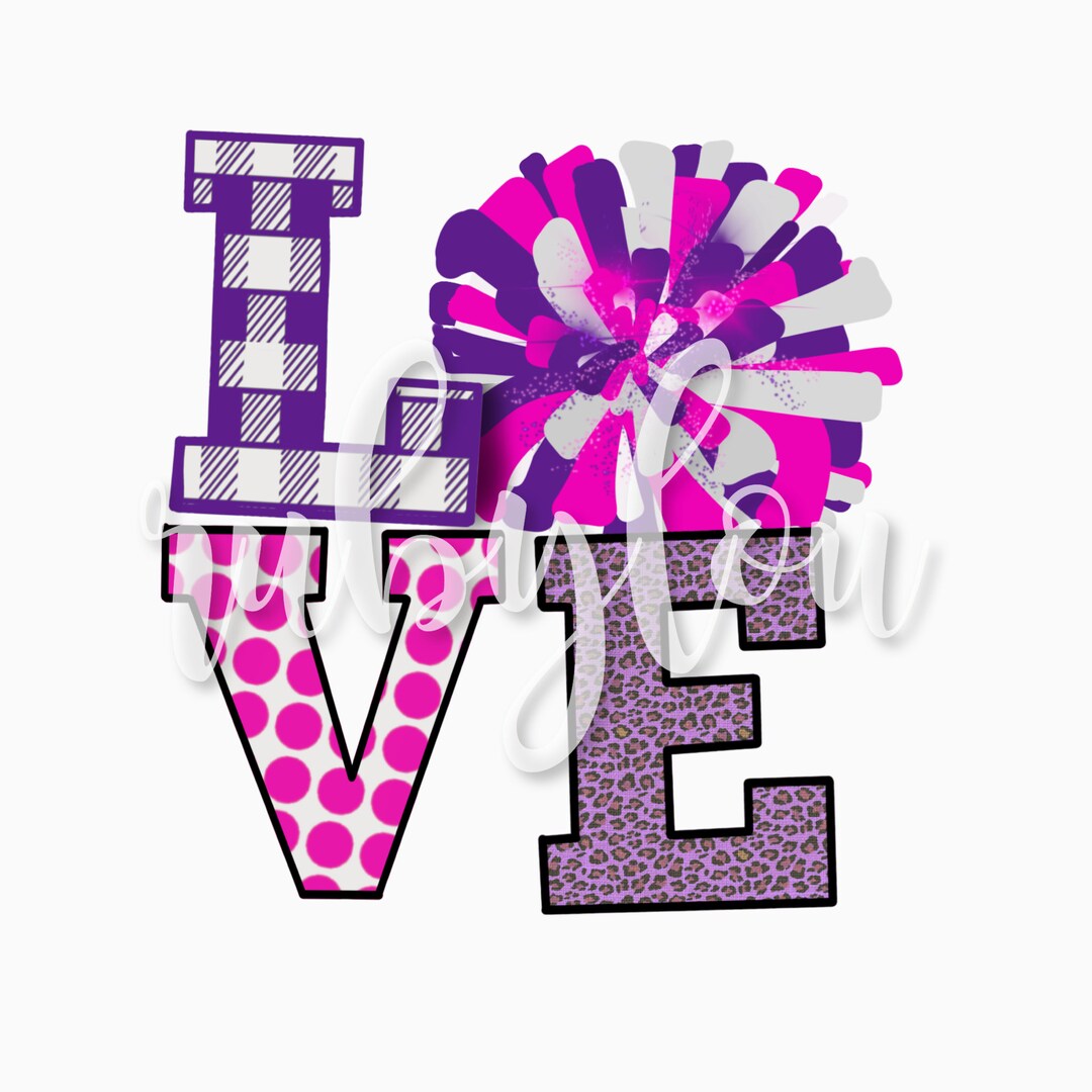 CHEER LOVE Bundle | Digital Download | Sublimation Design Hand Drawni ...