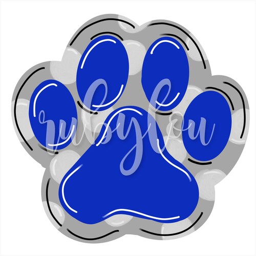 Distressed Royal Blue Paw Print Digital Download - Etsy