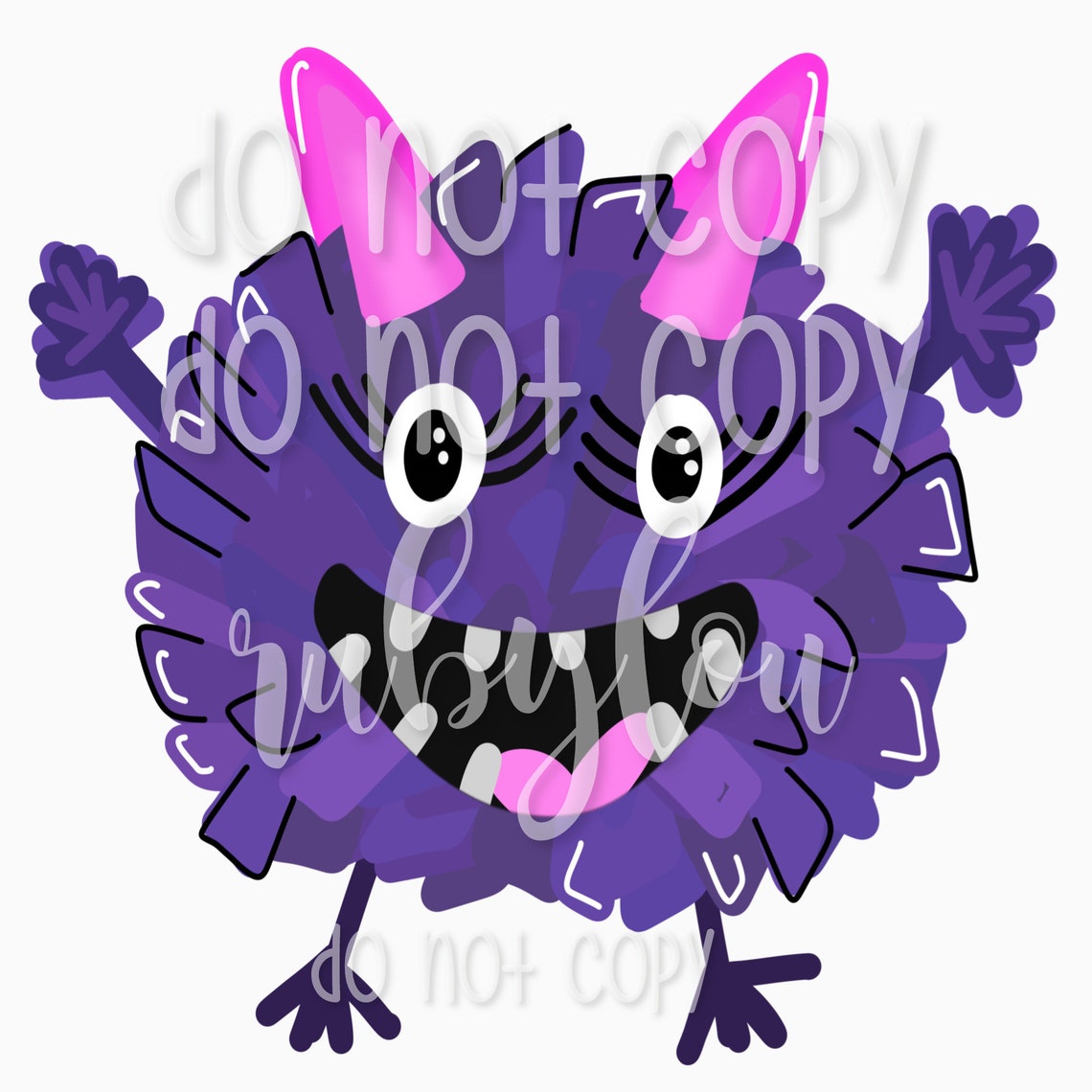 Purple Monster Digital Download Sublimation Design Hand - Etsy