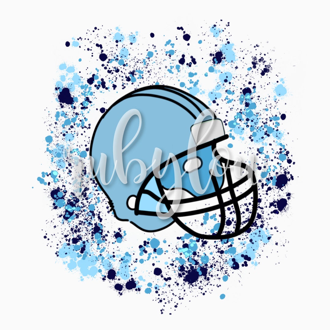 Paint Splatter Football Helmet Columbia BLUE and Navy | Splatters ...