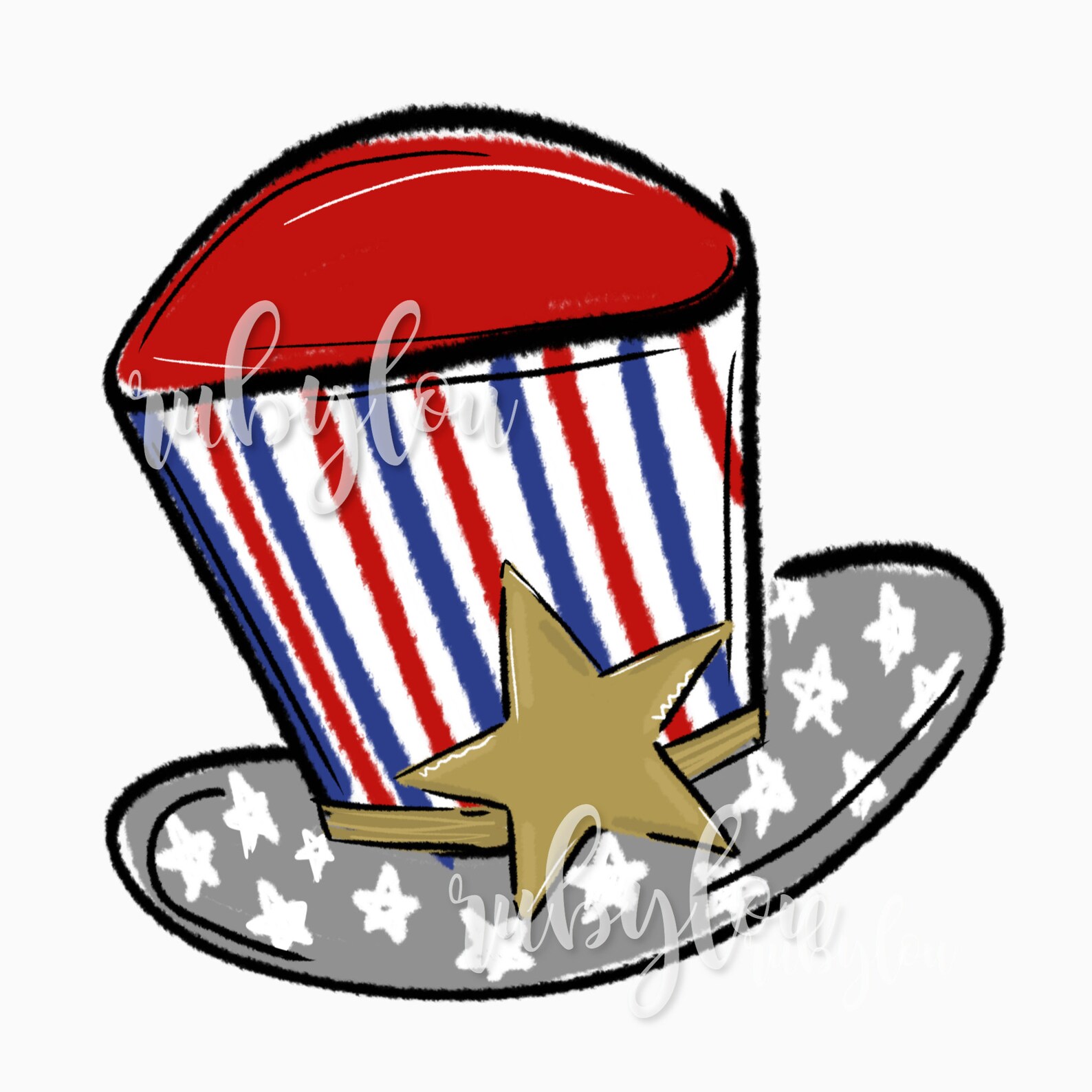 Patriotic Uncle Sam Hat 4th of July Hand Drawn PNG America - Etsy