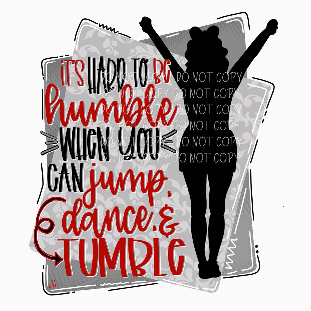 Cheer Jump Dance Tumble Red Black | Digital Download Cheerleader ...