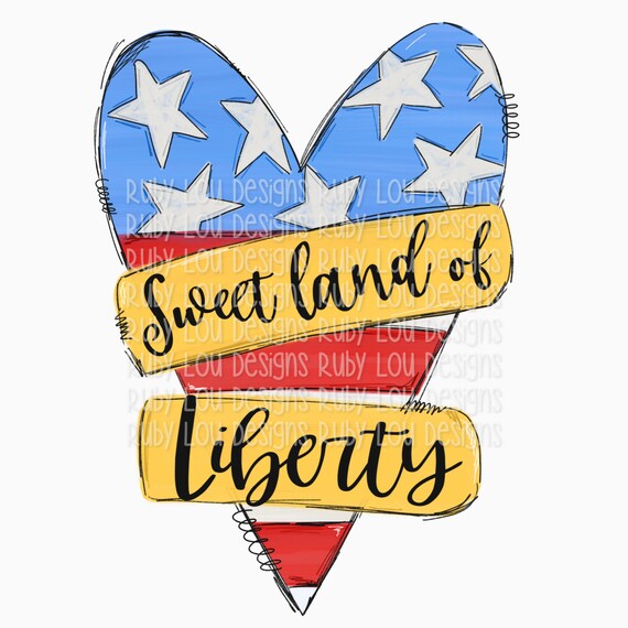 Sweet Liberty Hand Drawn Digital Download Sublimation - Etsy