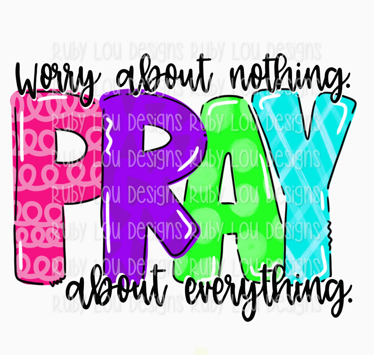 Neon PRAY Hand Drawn Digital Download Sublimation Designi - Etsy