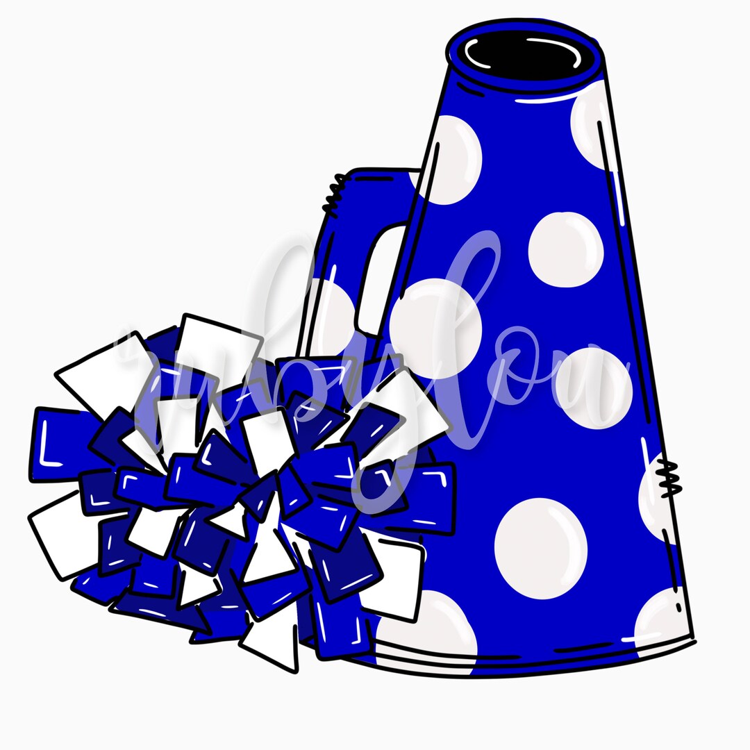 Cheer Poms Megaphone BLUE | Wildcats | Digital Download Cheerleader ...