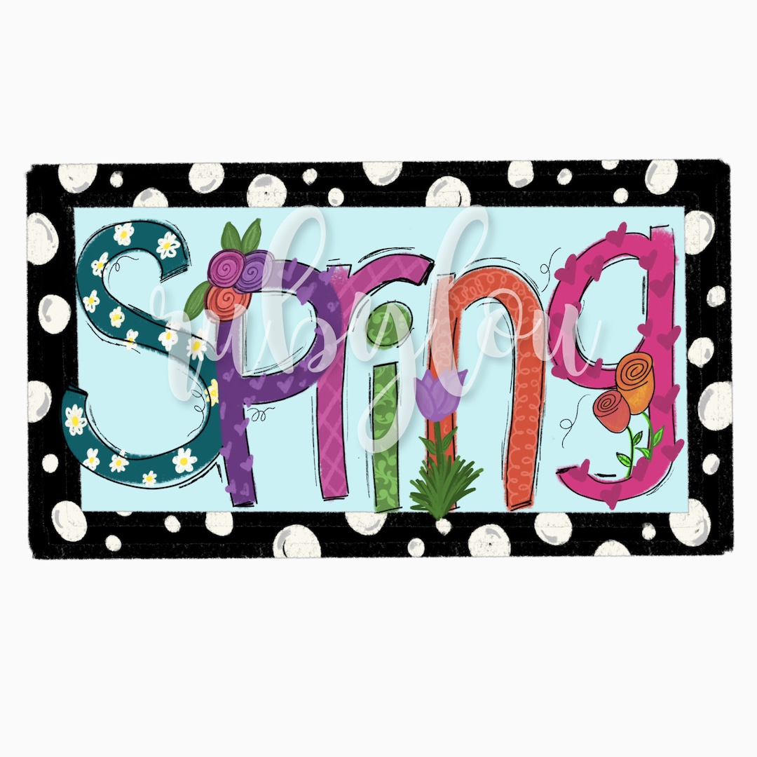 SPRING PNG Doodle | Digital Download || Sublimation || Hand Lettered ...