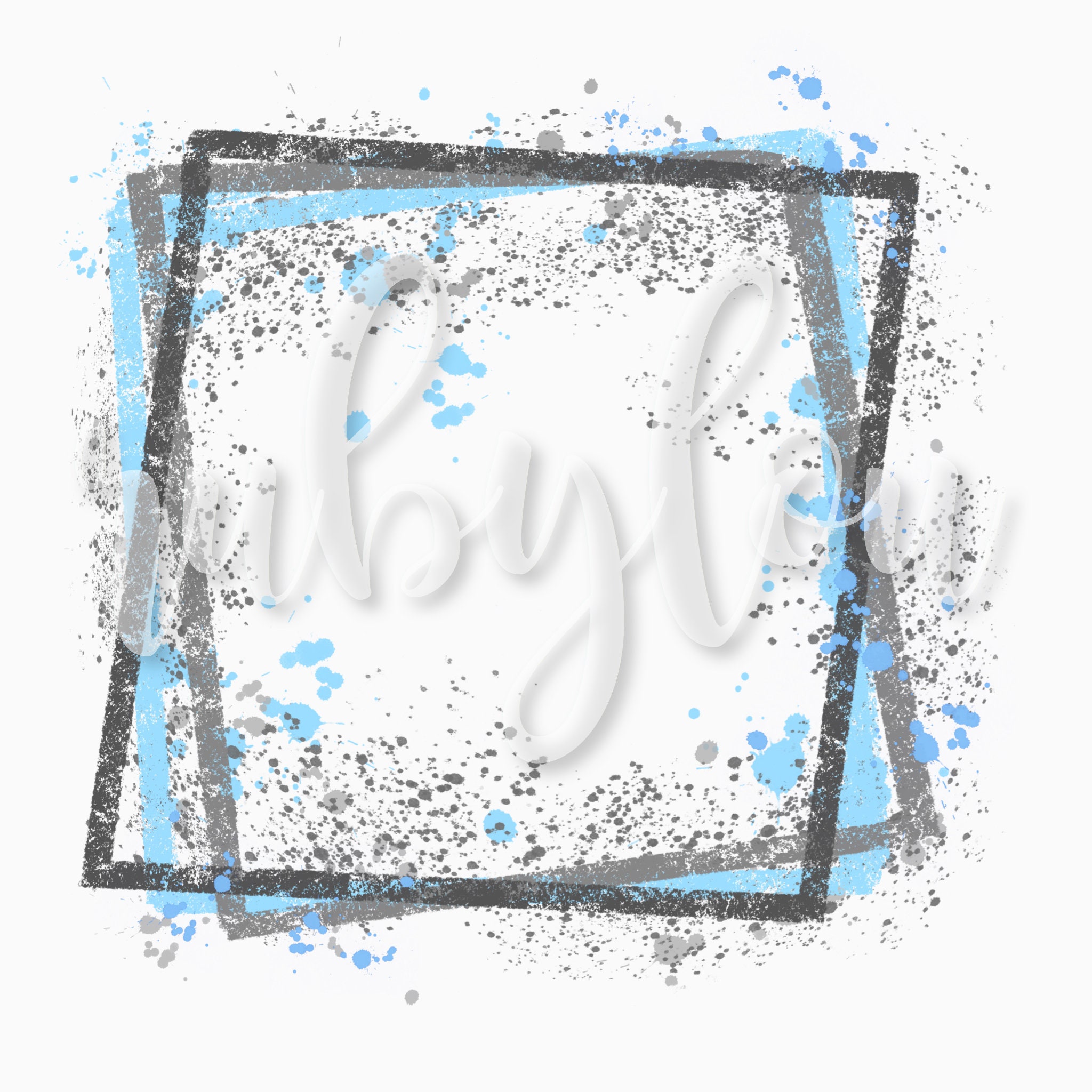 Paint Splatter Frame Columbia BLUE Paint Splatters | Etsy