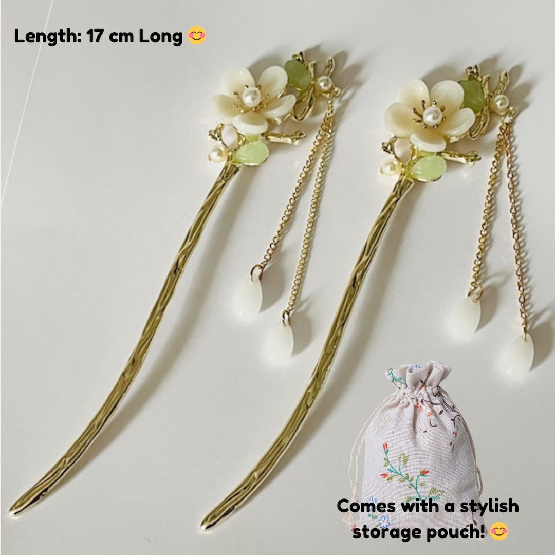 Vintage Style Flower Hair Bun Pin | Antique Bronze Plated Hairpin ...