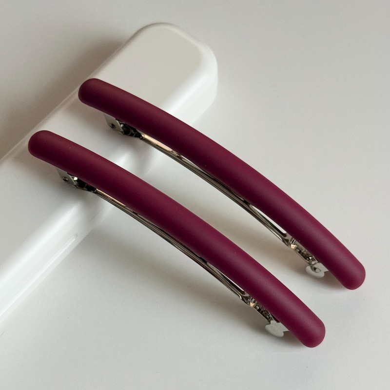 Red Long French Barrette - Etsy UK