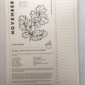Culinary Herbs Perpetual Calendar // A4 Birthdays and Anniversaries ...