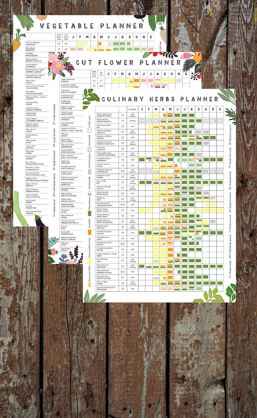 Multi Pack A3 Growing Planners // Allotment and Garden Calendars // Veg ...