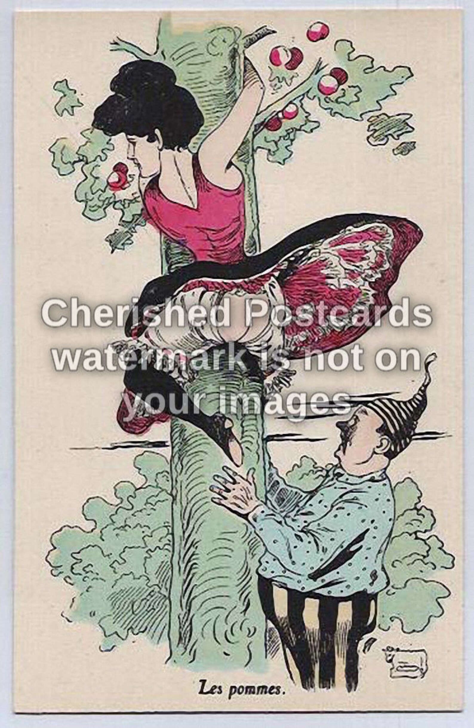 French Risque Drawings Images Postcards Set of 5 1900s. | Etsy