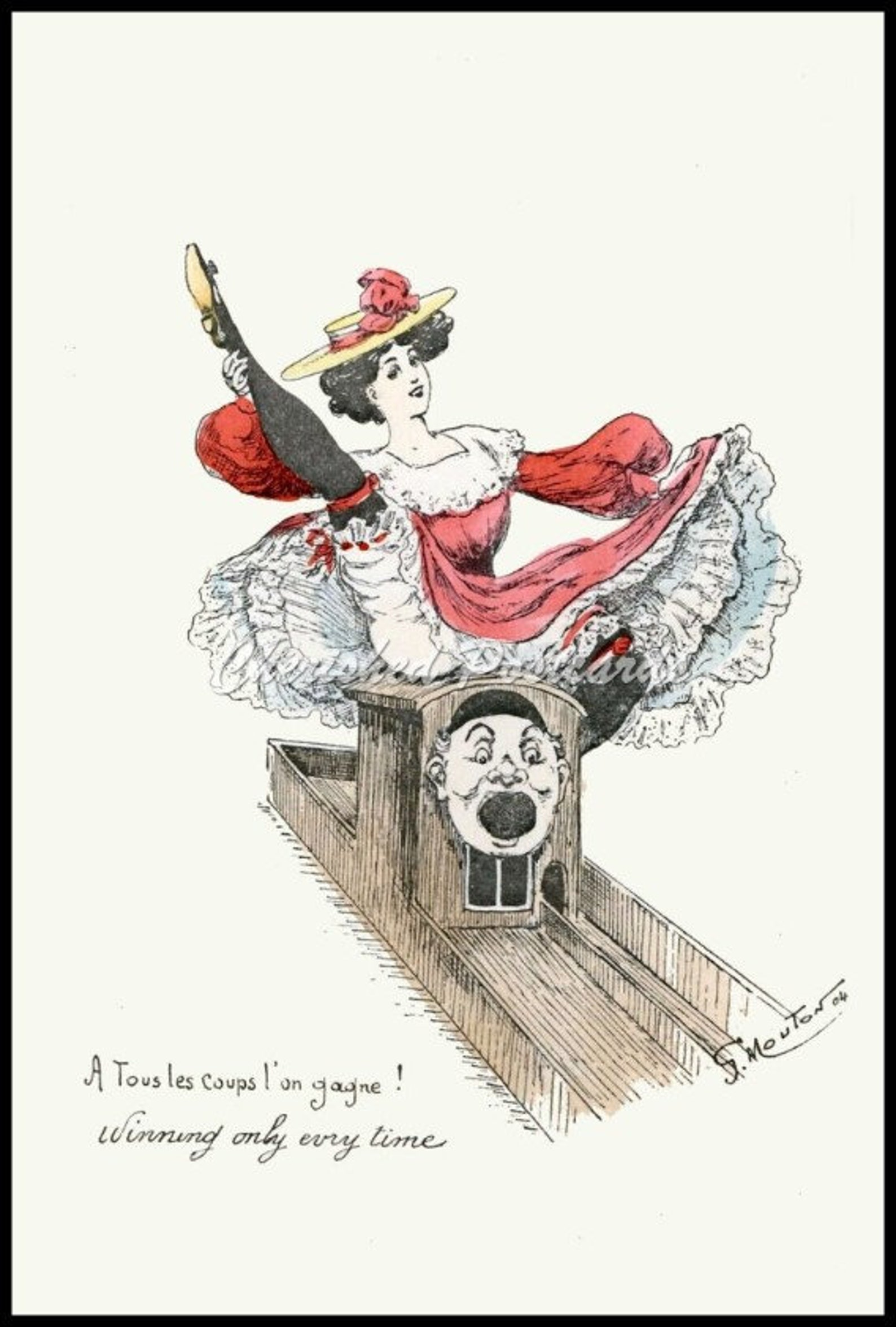 Set of 5 Stunning Different French Risque Drawings Images | Etsy