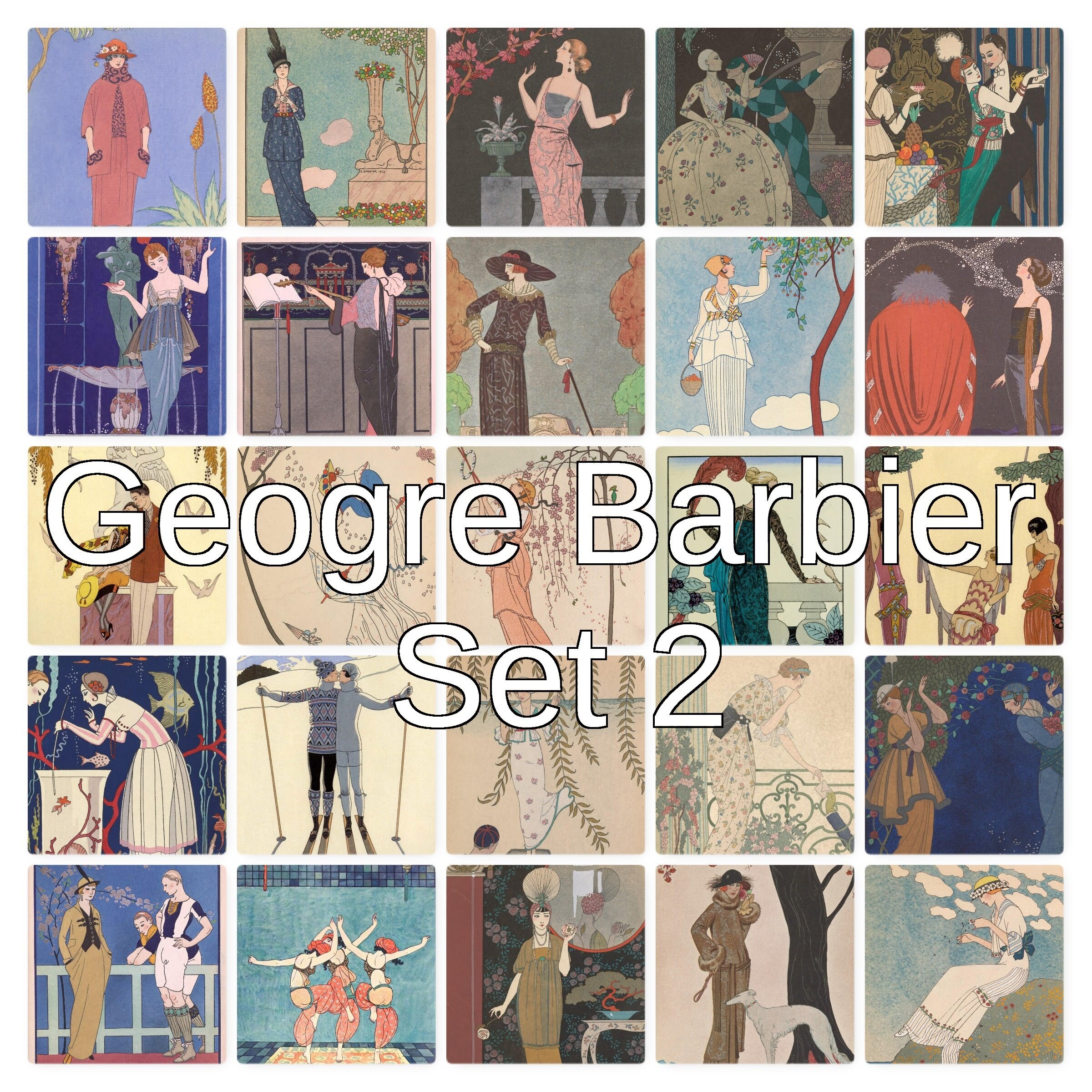 Geogre Barbier Art Deco Postcard Set 2 Blank on the Back Ideal | Etsy