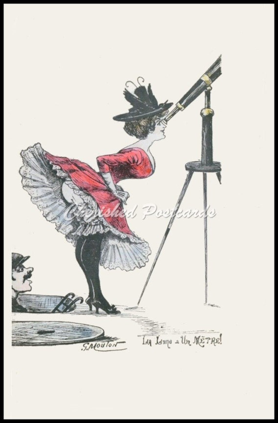 Set of 5 Stunning Different French Risque Drawings Images | Etsy