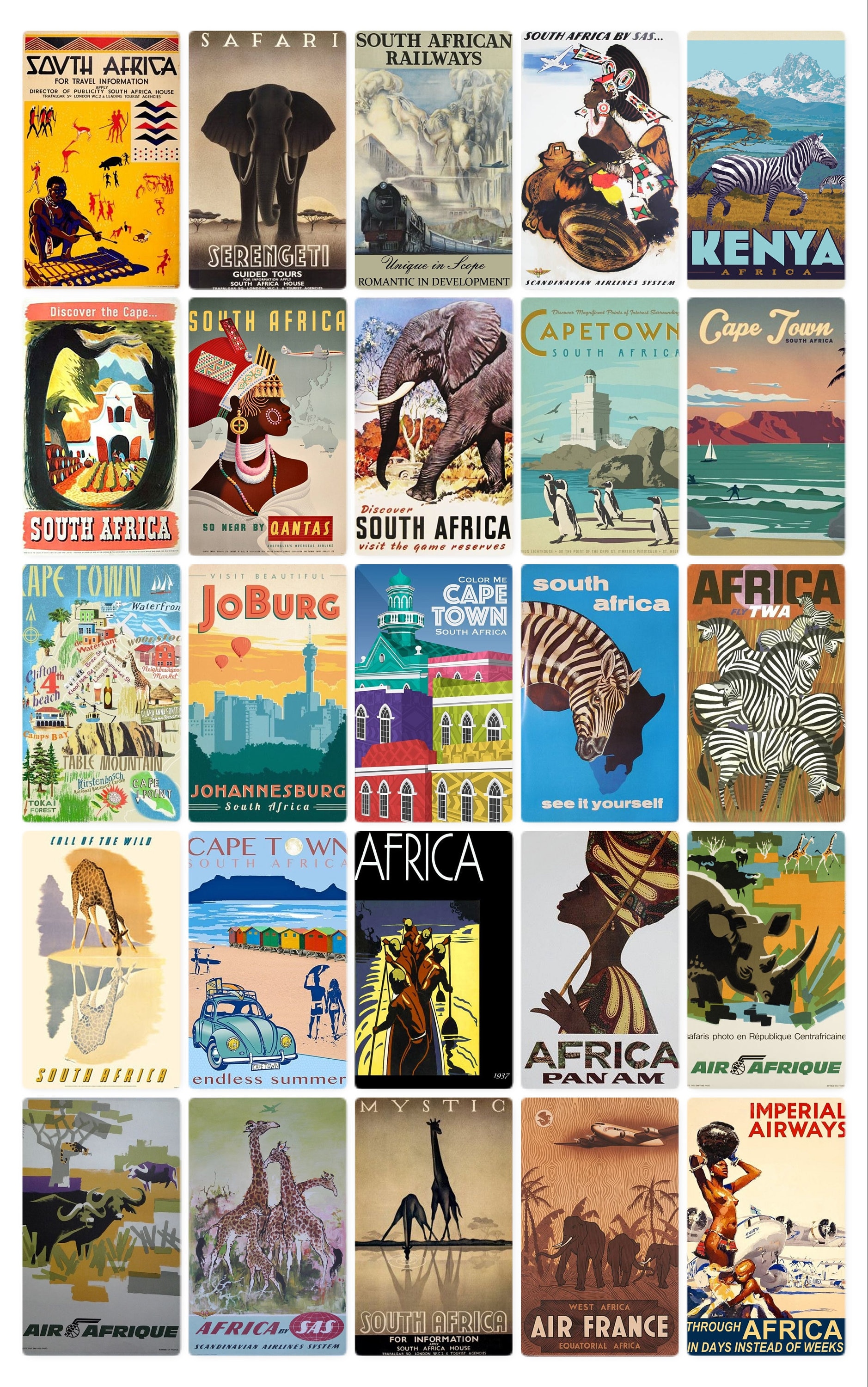 Vintage Travel Postcards Africa