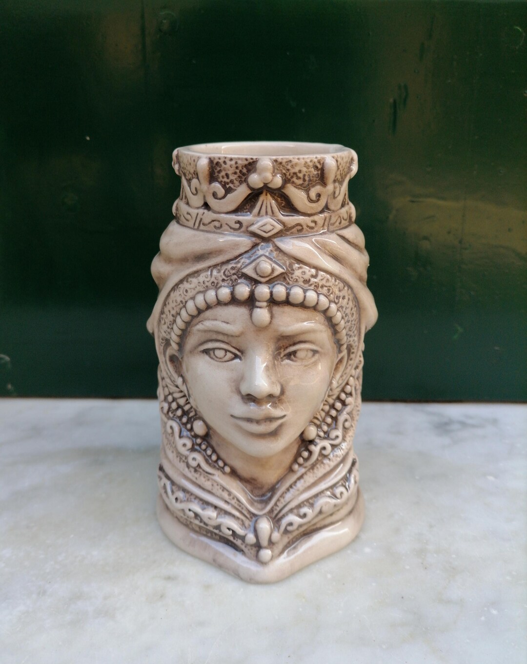Sicilian Double Sided Head Vase, Sicilian "moor Heads", Moorish Head H ...