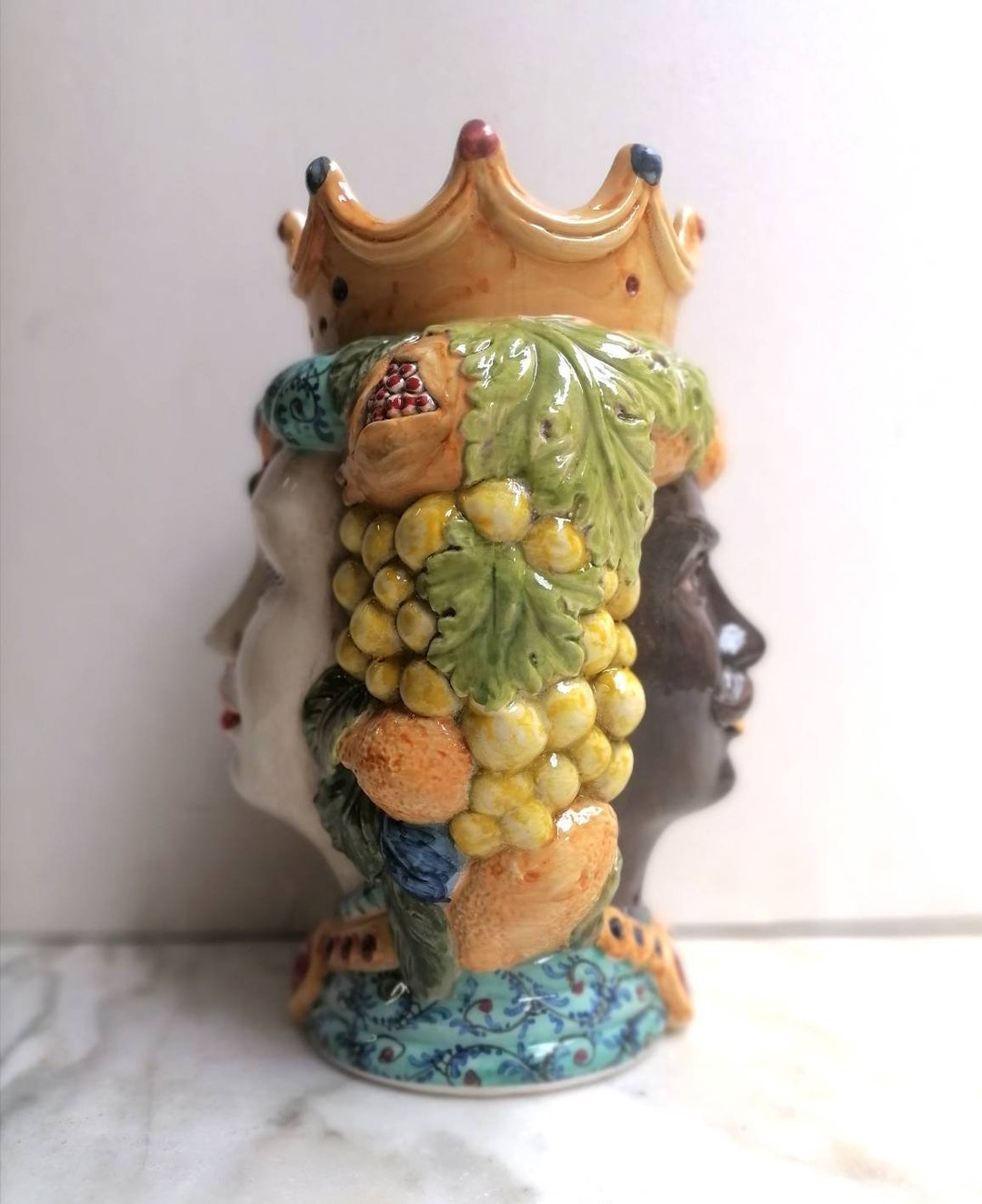 Sicilian Double Sided Head Vase, Sicilian "moor Heads", Moorish Head ...