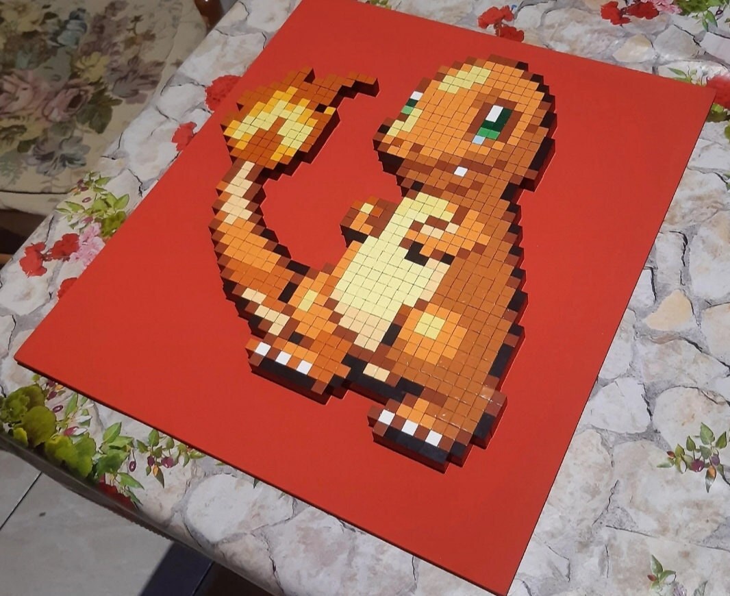 Pokemon Pixel Art Caterpie Charmander - Etsy