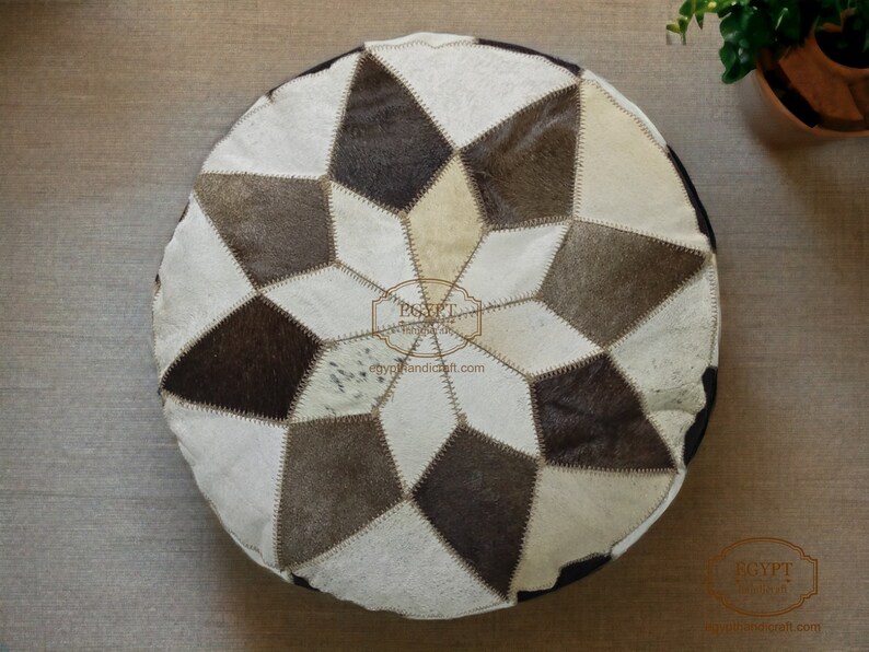 Genuine Cow Hide Pouf Cow Hide Pouf and Rug Se Cowhide Footstool and ...