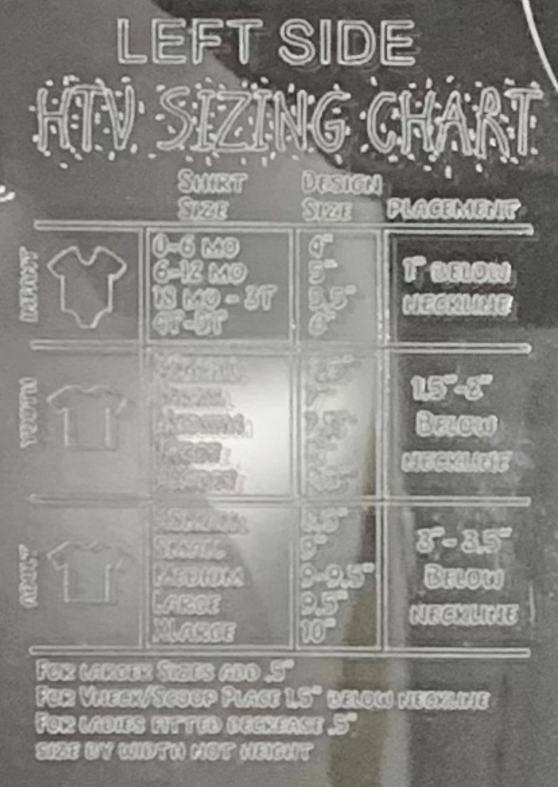 Tshirt Ruler SVG - T-shirt Alignment Tool - HTV Sizing Chart- Shirt ...