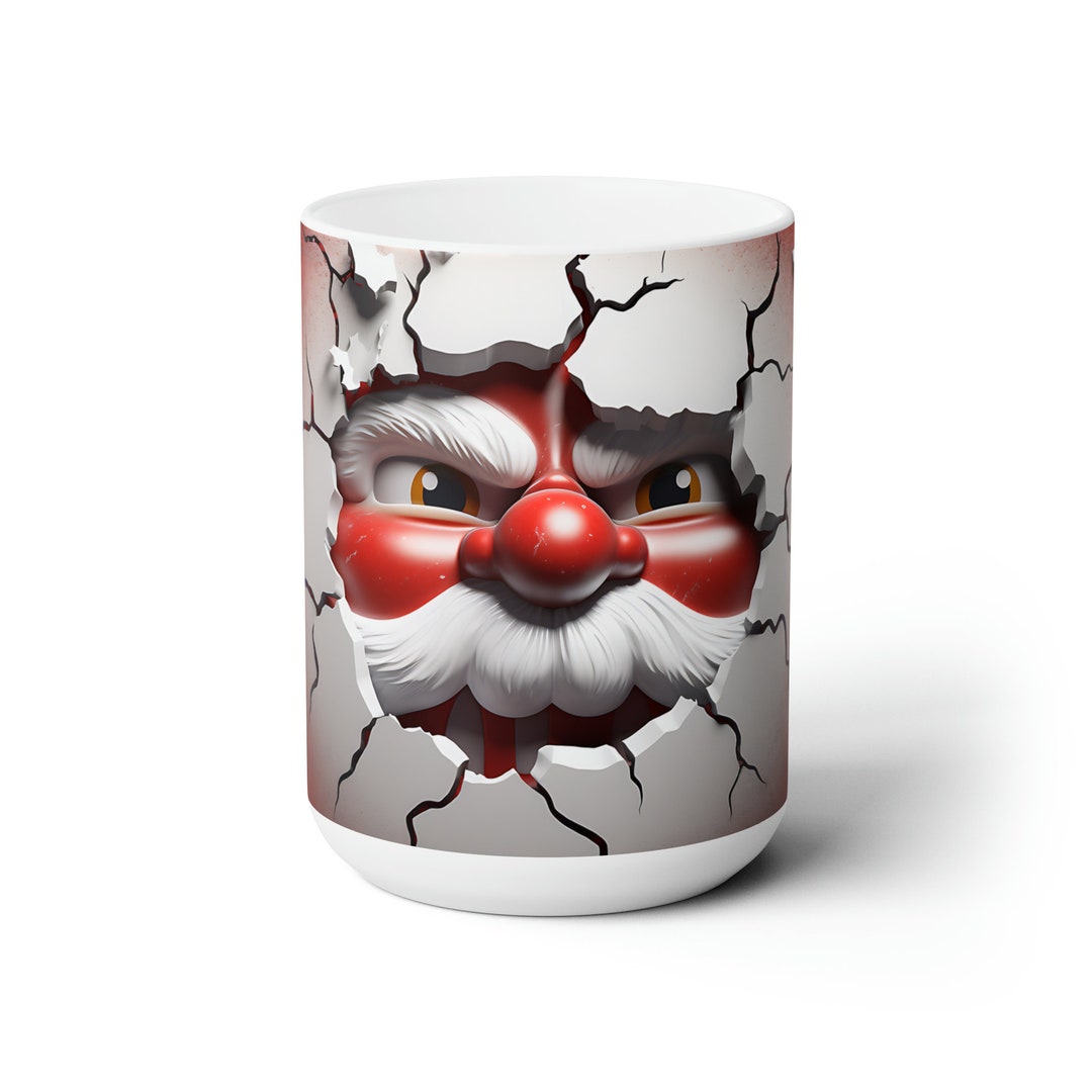 3D Santa Face Bursting Through Mug Festive Christmas Coffee - Etsy