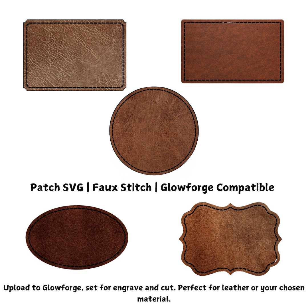 Leather Patch SVG – Faux Stitch Laser Cut File (digital Design) - Etsy