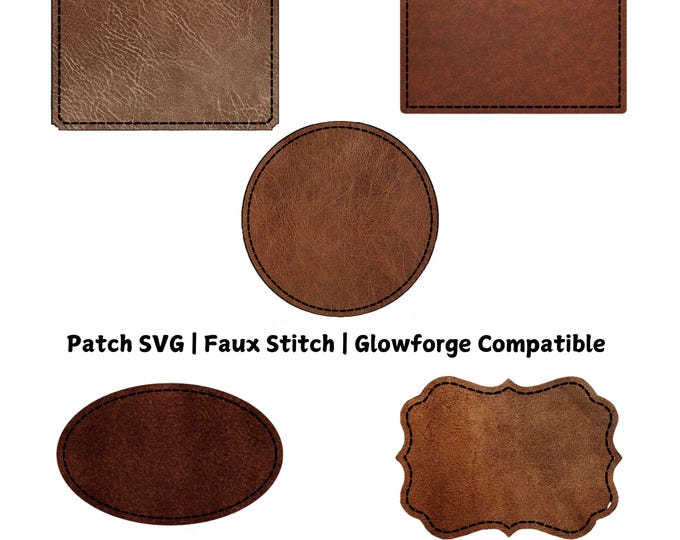 Leather Patch Svg. Hat Patch SVG. Rectangle Svg. Faux Stitch SVG. Blank ...