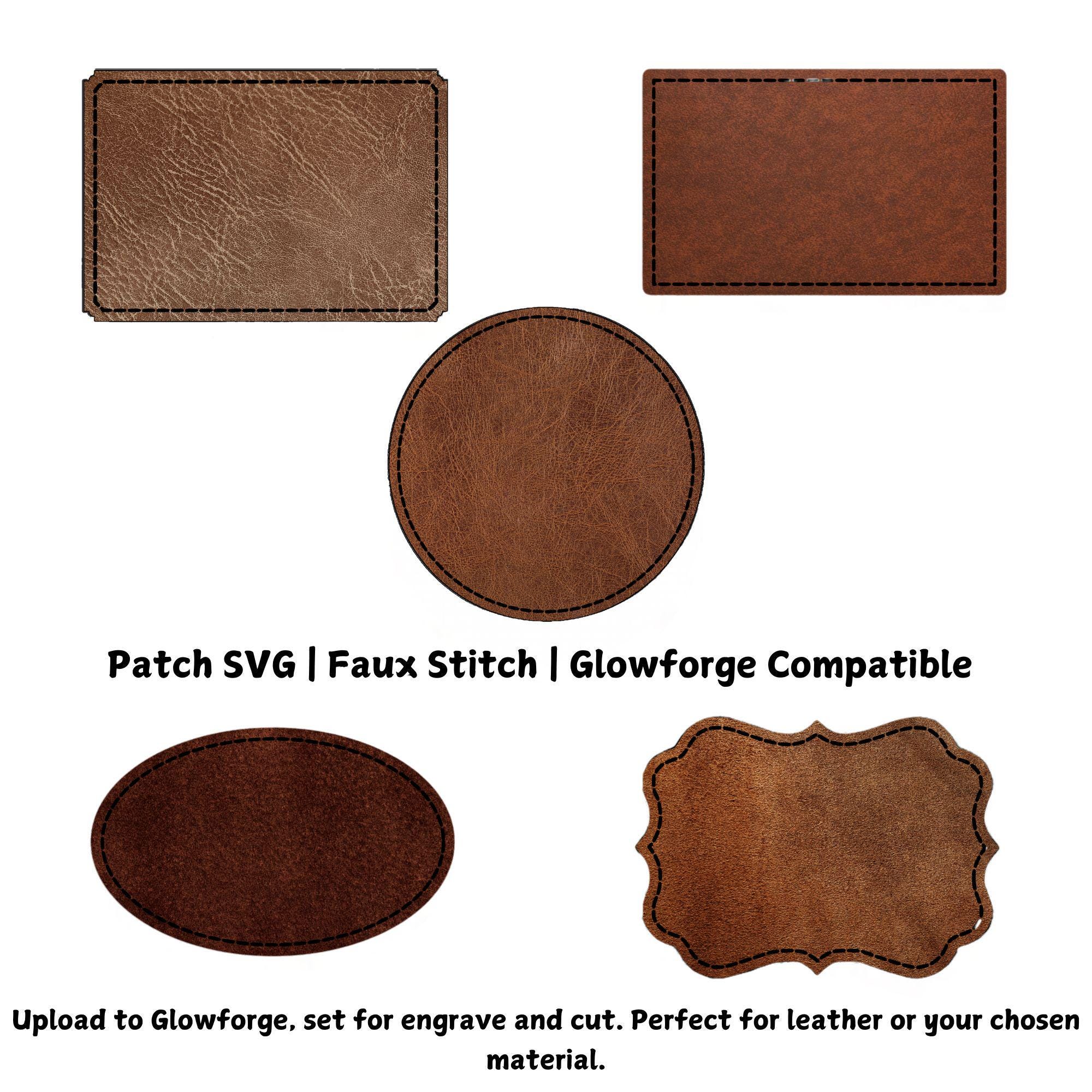 Patch Cut File With Faux Stitch SVG | Leather Patch| Glowforge Laser ...