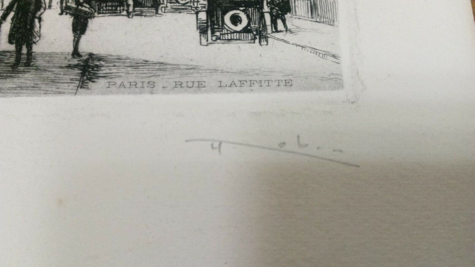 Pair of Antique Leopold Robin Etchings Rue Laffite and Notre Dame ...
