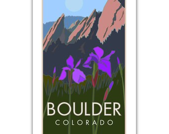 Flatirons Boulder Colorado Poster | Etsy
