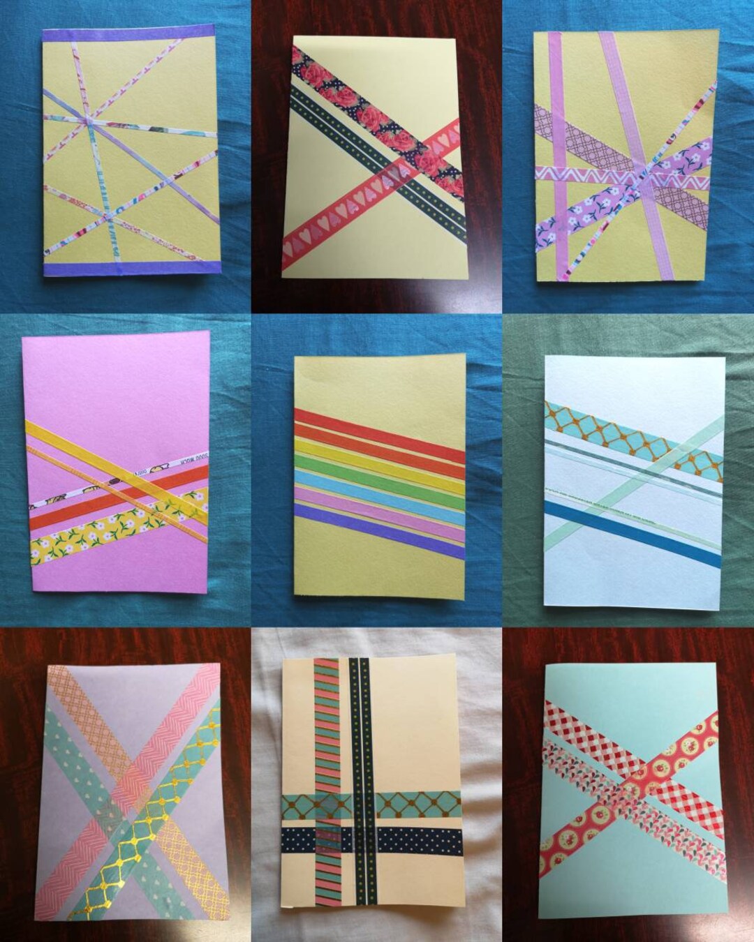 Handmade Washi Tapes Neutral Cards (set of Six) - Etsy
