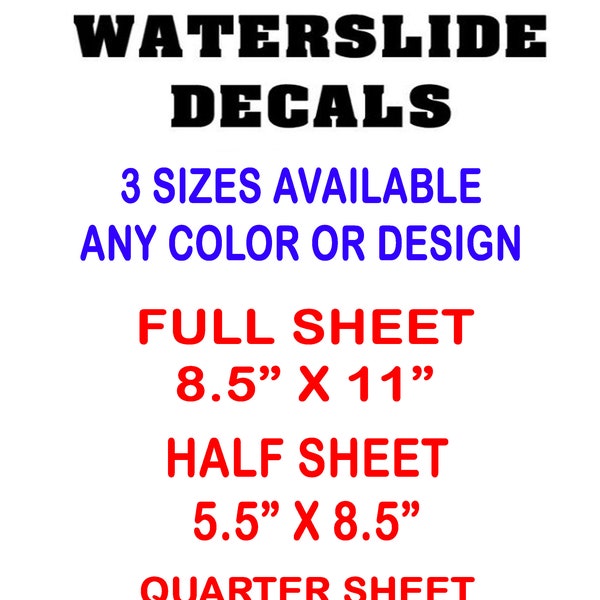 Waterslide Decals - Etsy